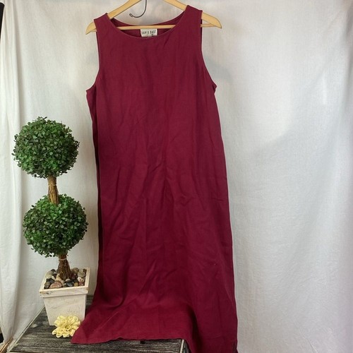 David Dart 100% Linen Maroon Red Sleeveless Midi Shift Dress XL | eBay
