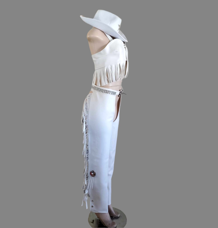 Cowboy Carter Fringe Leather Chaps, Top, Hat, Beyonce, Concert | eBay