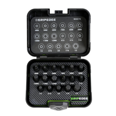 Grip Edge Tools MIHB17S 17 Piece Master 3/8" Drive Impact RPT Hex ...