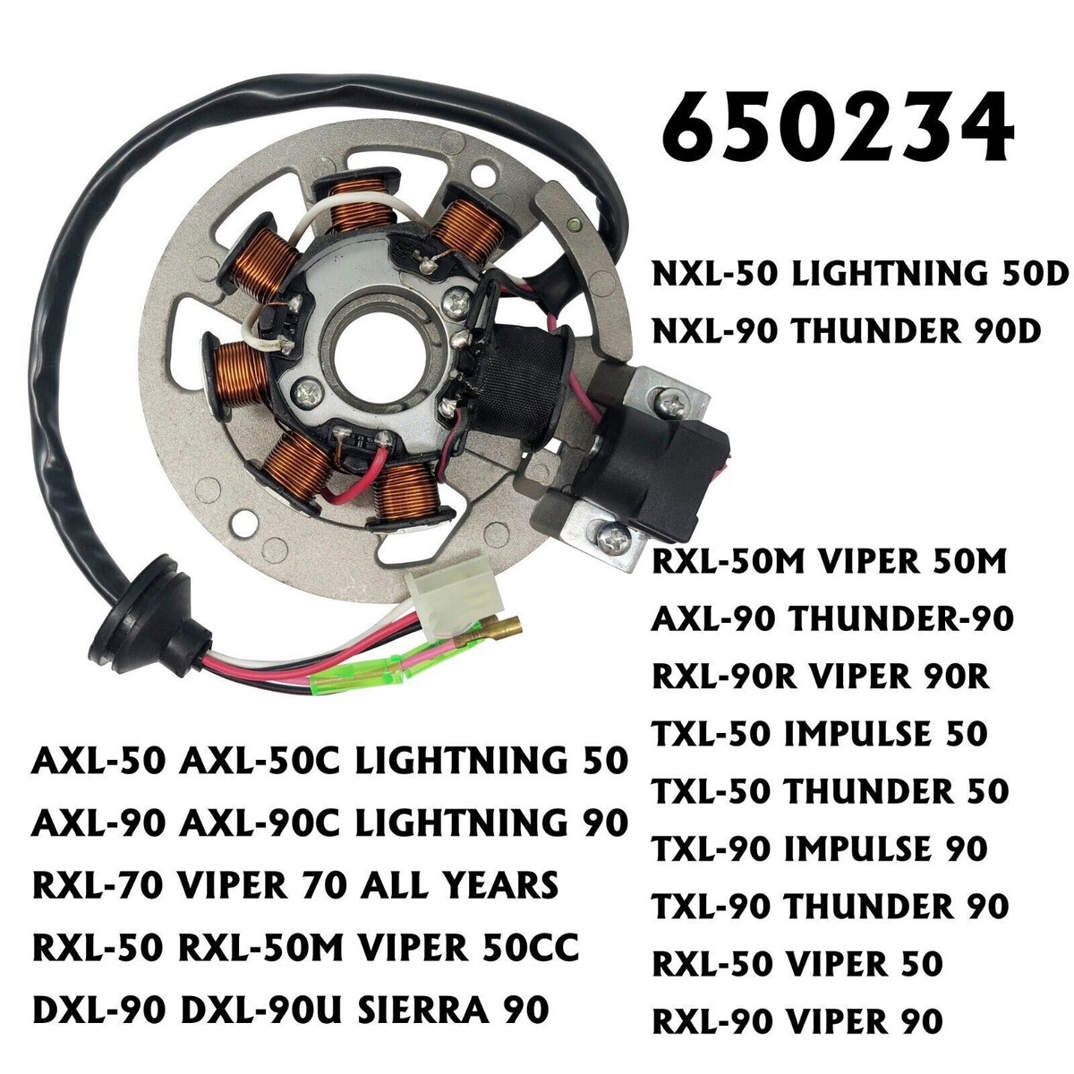 Statore Compatibile Polaris Parti Stator Eton ATV 90 TXL-90 Impulse ...