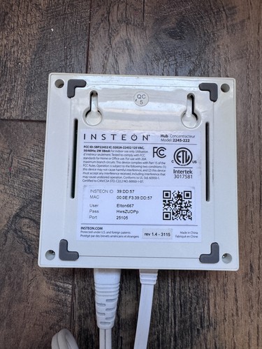 INSTEON HUB 2245 - 222 Controller remotely control devices & schedules ...