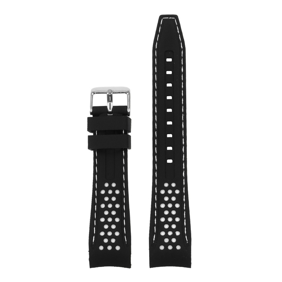 StrapsCo Rubber Perforated Rally Racing Watch Band Silicone Strap w ...
