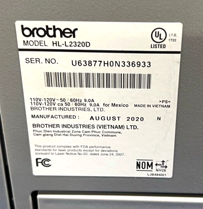 BROTHER USB MONOCHROME LASER PRINTER | eBay