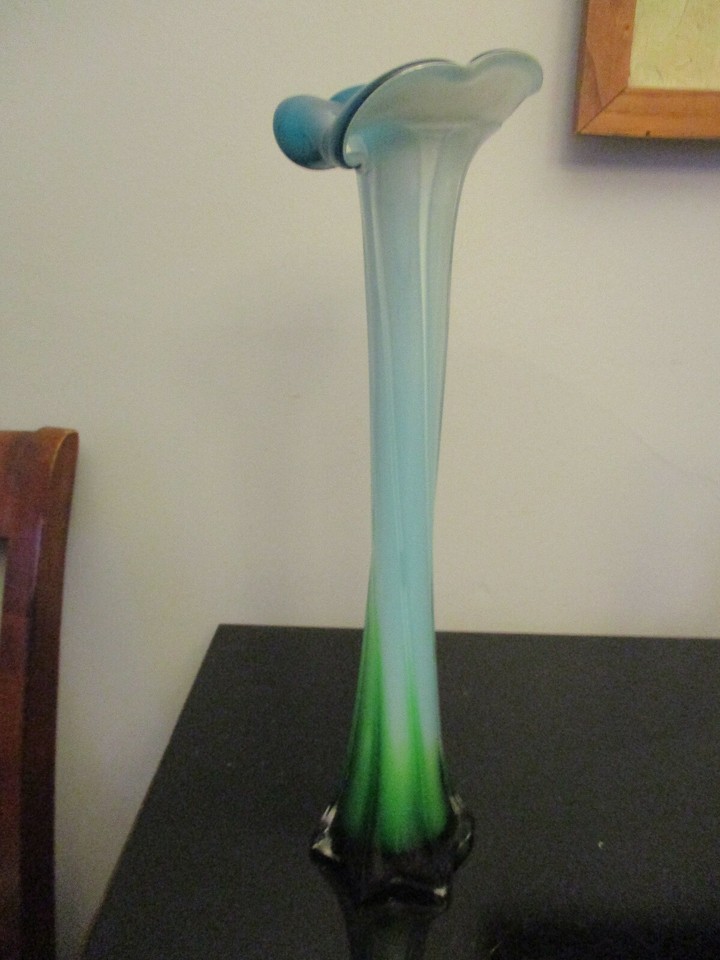 Vintage Retro Mod Art Glass Jack in the Pulpit 15-3/4" Stretch Swirl ...