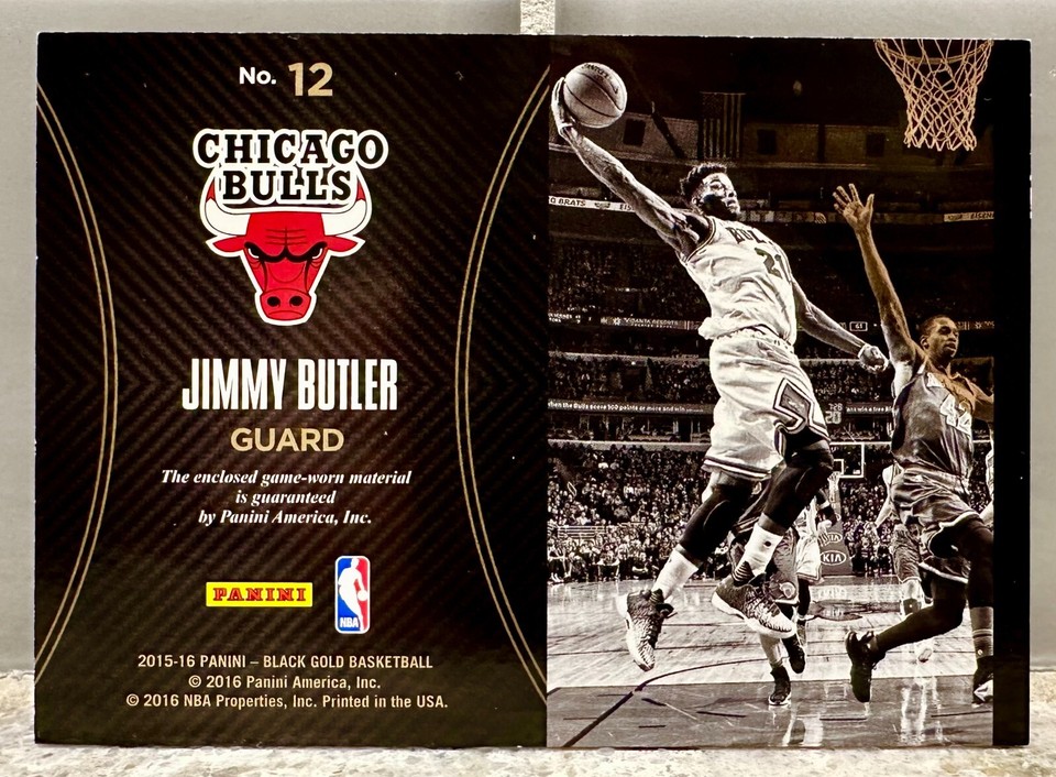 2015-16 Panini Black Gold JERSEY Jimmy Butler /99! BULLS HEAT eBay (1/1 ...