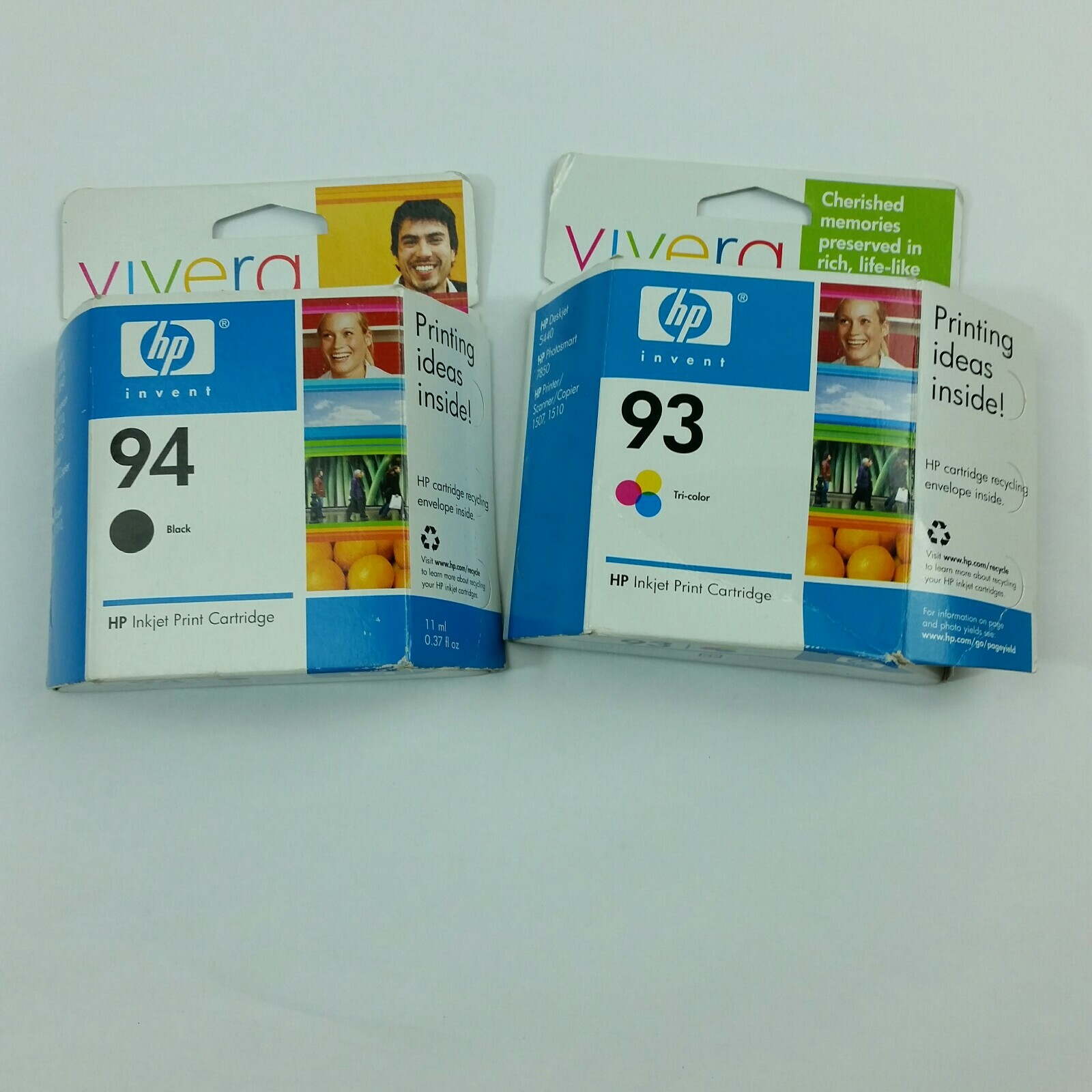 Genuine HP 93 Tri-color 94 Black Vivera Original Ink Cartridge Inkjet ...