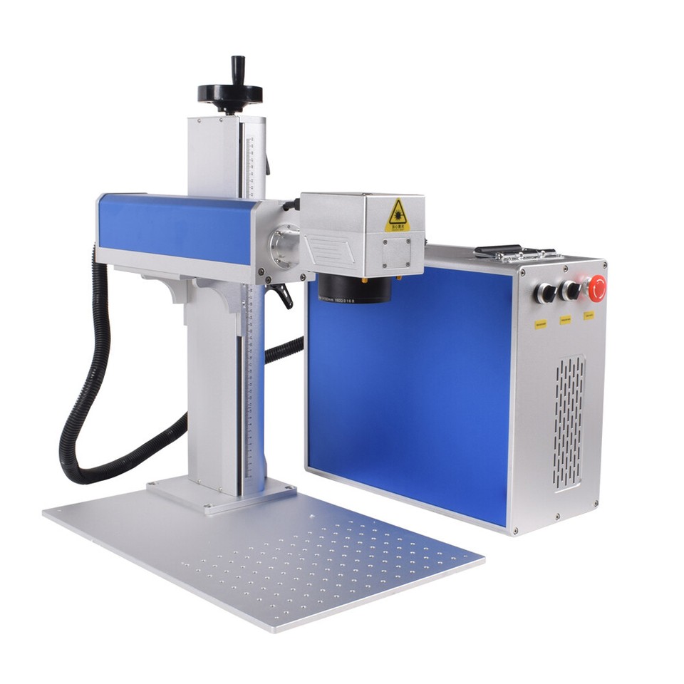 Raycus QB 30W Fiber Laser Marking Machine Rotary Axis For Metal Steel ...