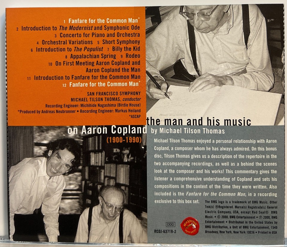 On Aaron Copland : The Man And His Music Michael Tilson Thomas (CD 2000 ...