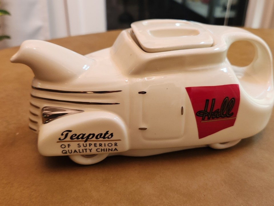 HALL CHINA AUTOMOBILE CAR TEAPOT LIMITED ED With ADVERTISING | eBay