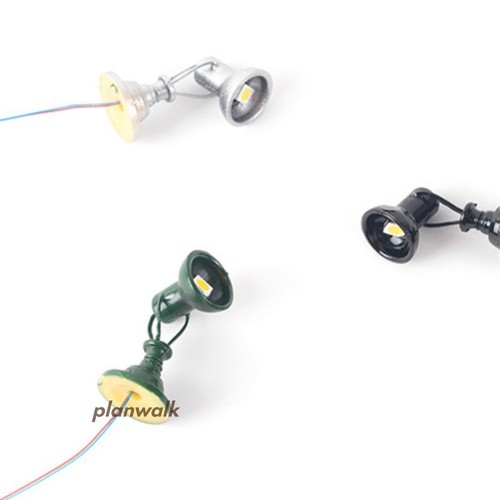 3PC Miniature Railway Lighting HO/OO 1:87 Scale Grass Spotlights Lamps ...