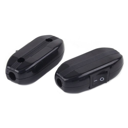 5pcs Black ON/OFF Table Lamp Desk Bed Light Cord In Line Rocker Switch ...