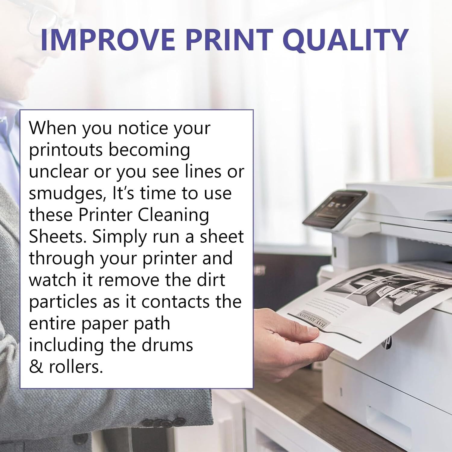 Printer Cleaning Sheets 8.5 x 11 Inches Reusable USA Made Bulk Pack of ...