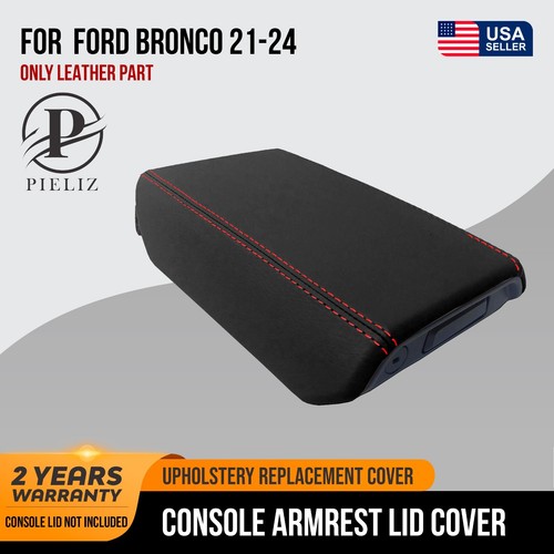 Console Lid Armrest Cover Pull Over for Ford Bronco 21-24 Red Stitch ...
