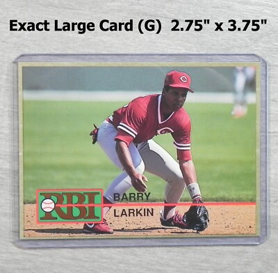 Barry Larkin 1992 LARGE (2.75" x 3.75") RBI Card #39 _ Exact Card (G ...