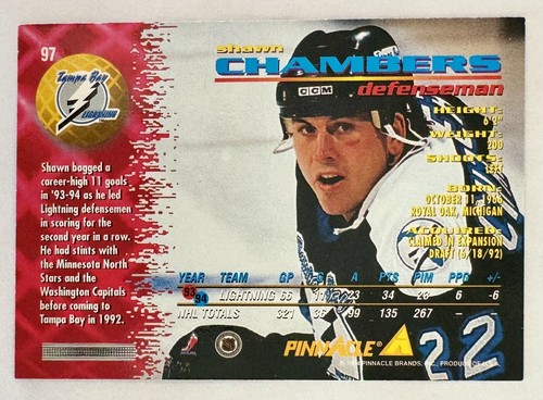 1994-95 Pinnacle - #97 Shawn Chambers for sale online | eBay