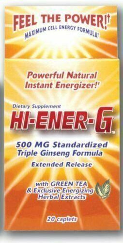 Hi-Ener-G Standardized Triple Ginseng Formula Supplements Caplets 20 Ct ...