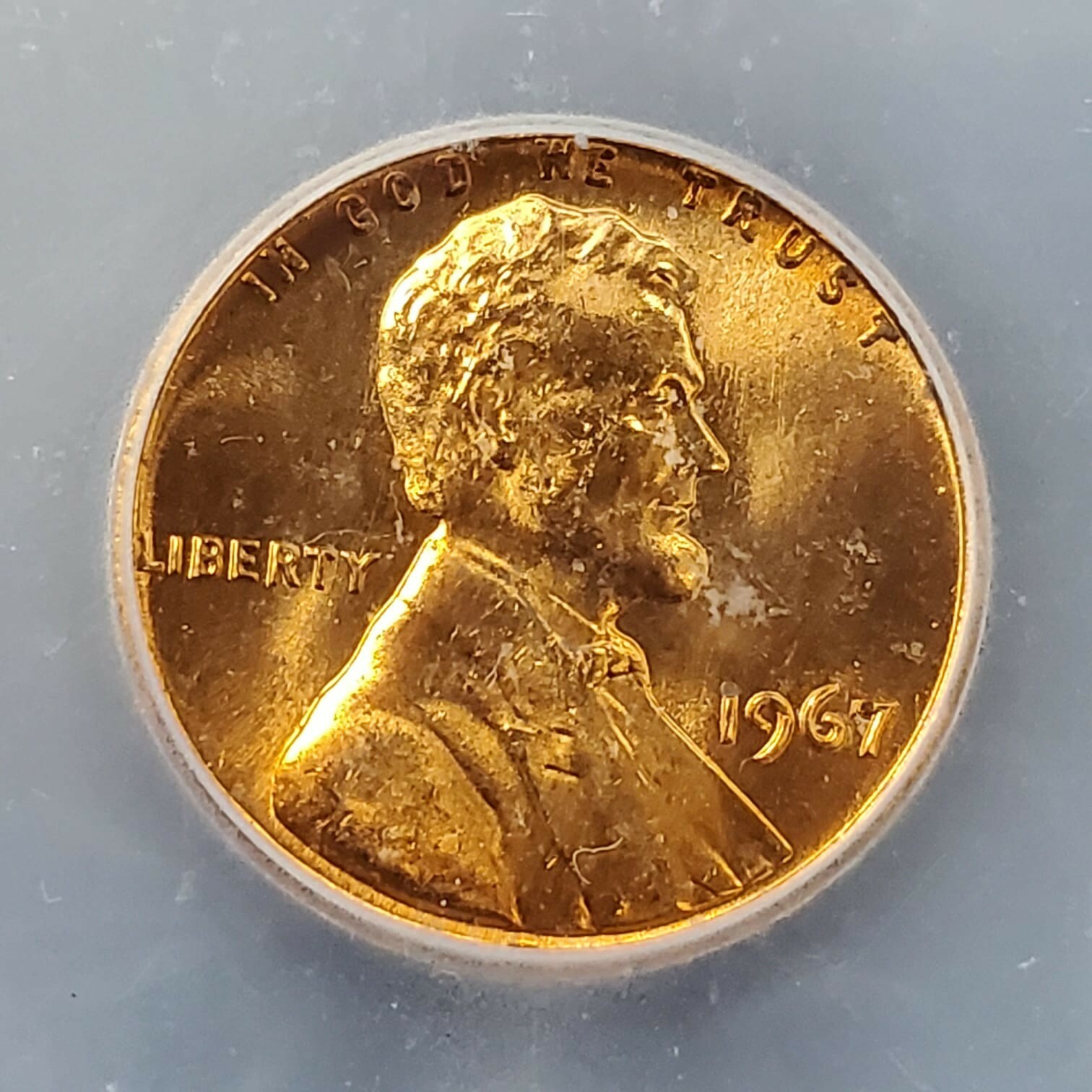 1967 P Lincoln Memorial Cent Penny Coin Vintage Retro ICG MS67 RD Red ...