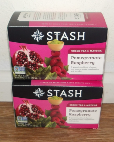 Stash Two Packs Of 18 Pomegranate Raspberry Green Tea | eBay