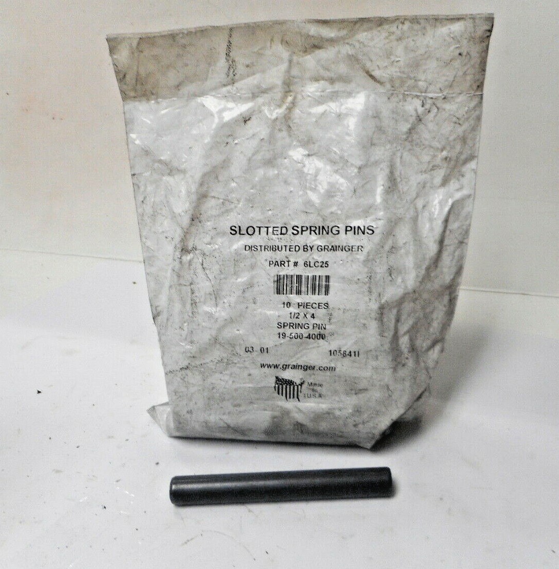 GRAINGER SLOTTED SPRING PINS, 6LC25, 19-500-4000, 1/2" X 4", USA **BAG ...