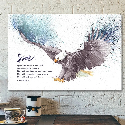 Soar On Wings Like Eagles - Isaiah 40:31 Bible Verse Canvas Poster Wall ...