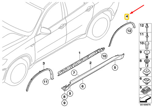 NEW OEM BMW X6 E71 REAR RIGHT WHEEL ARCH COVER 51777176330 7176330 ...