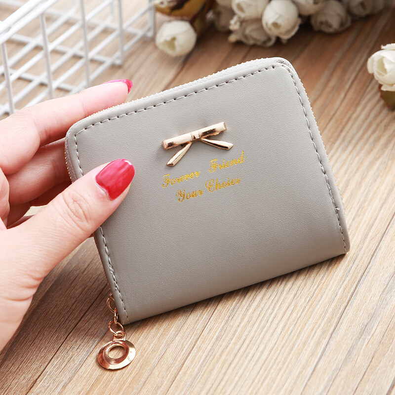 Women Bowknot Small Coin Purse Card Zipper Wallet Holder Mini Bag ...