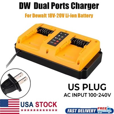 Dual Ports 90W Fast Battery Charger for Dewalt 18V 20V DCB207 DCB206 ...