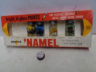 Pactra Enamel Model Kit Paints 1966 1967 ? Used AS IS hobby shop boxed ...