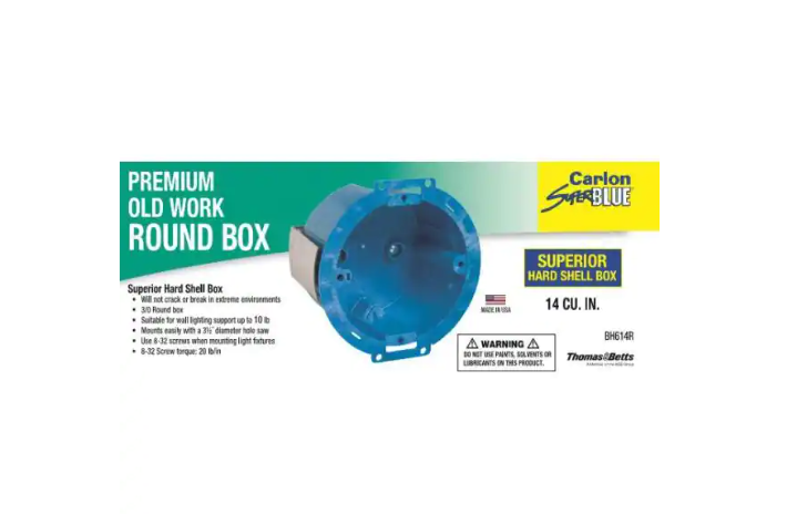 3-1/2 In. Hard-shell Old/new Work Ceiling Electrical Outlet Box | Blue ...