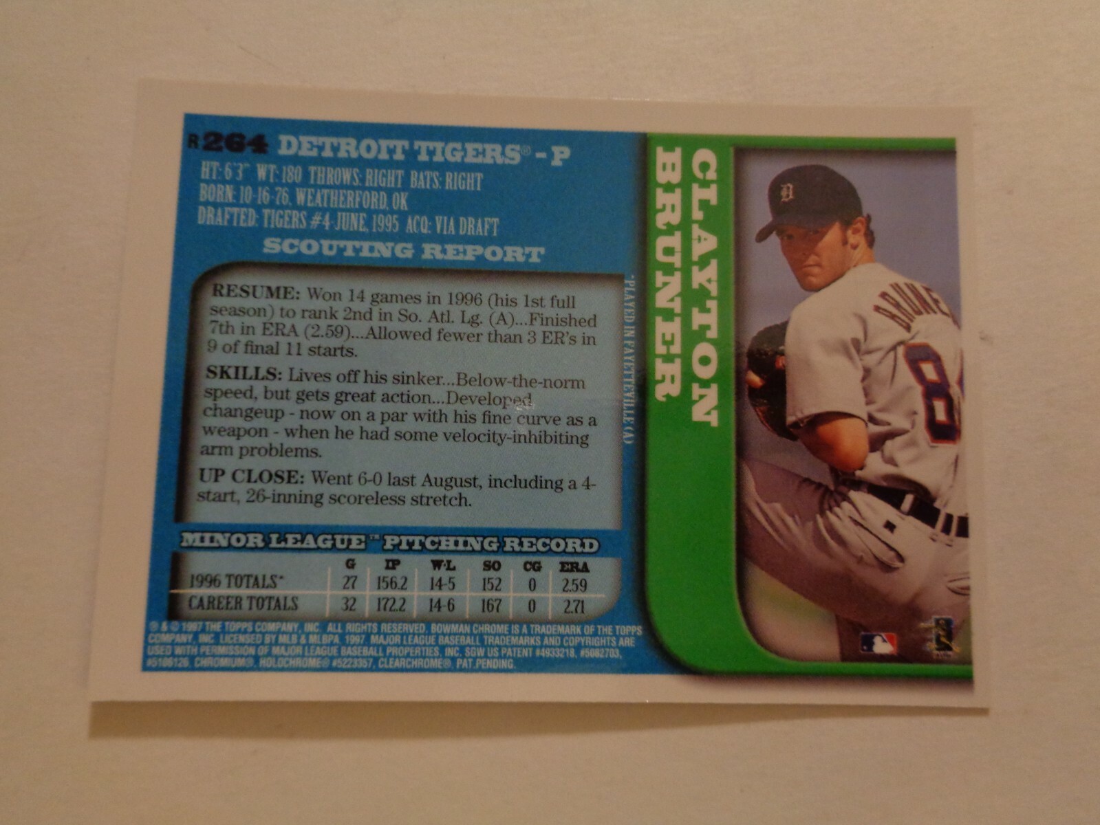 1997 Bowman Chrome Refractor Clayton Bruner Card #R264 | eBay