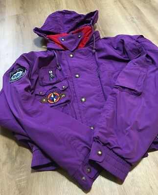 Bogner Women's Vintage Purple Full Zip Retractable Hood Ski Jacket US ...