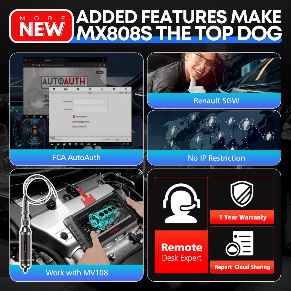 2024 Autel MaxiCheck MX808S MK808S Bidirectional Diagnostic Full System ...