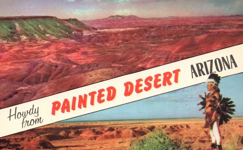 Postcard AZ Howdy from Painted Desert Arizona Chrome Antique Vintage PC ...
