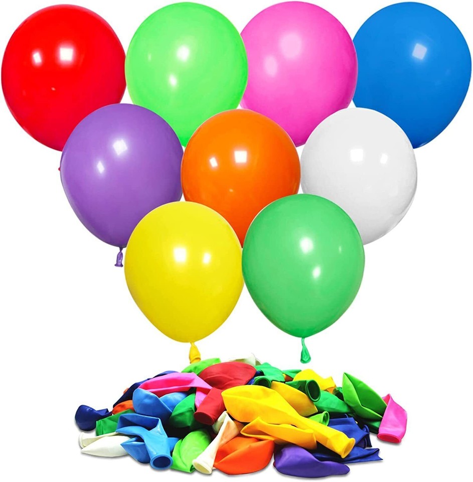 100 Quality Standard Finish 5" Small Round Latex Balloons Choose Colour ...