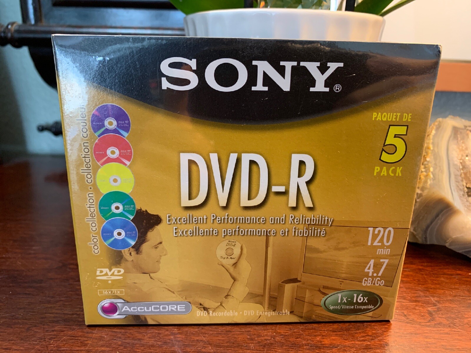 SONY DVD-R Color Collection 5 Pack 1x - 16x AccuCORE w/ Jewel Case ...