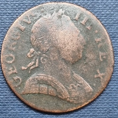 1778 Georgius III Rex British Britannia Colonial Copper Token Coin ...
