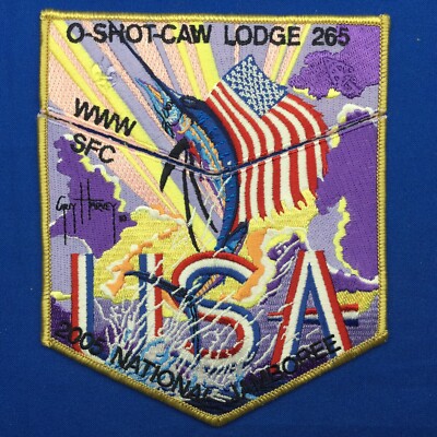 Boy Scout OA O-Shot-Caw Lodge # 265 2005 Jamboree Pocket Patch Set Guy ...