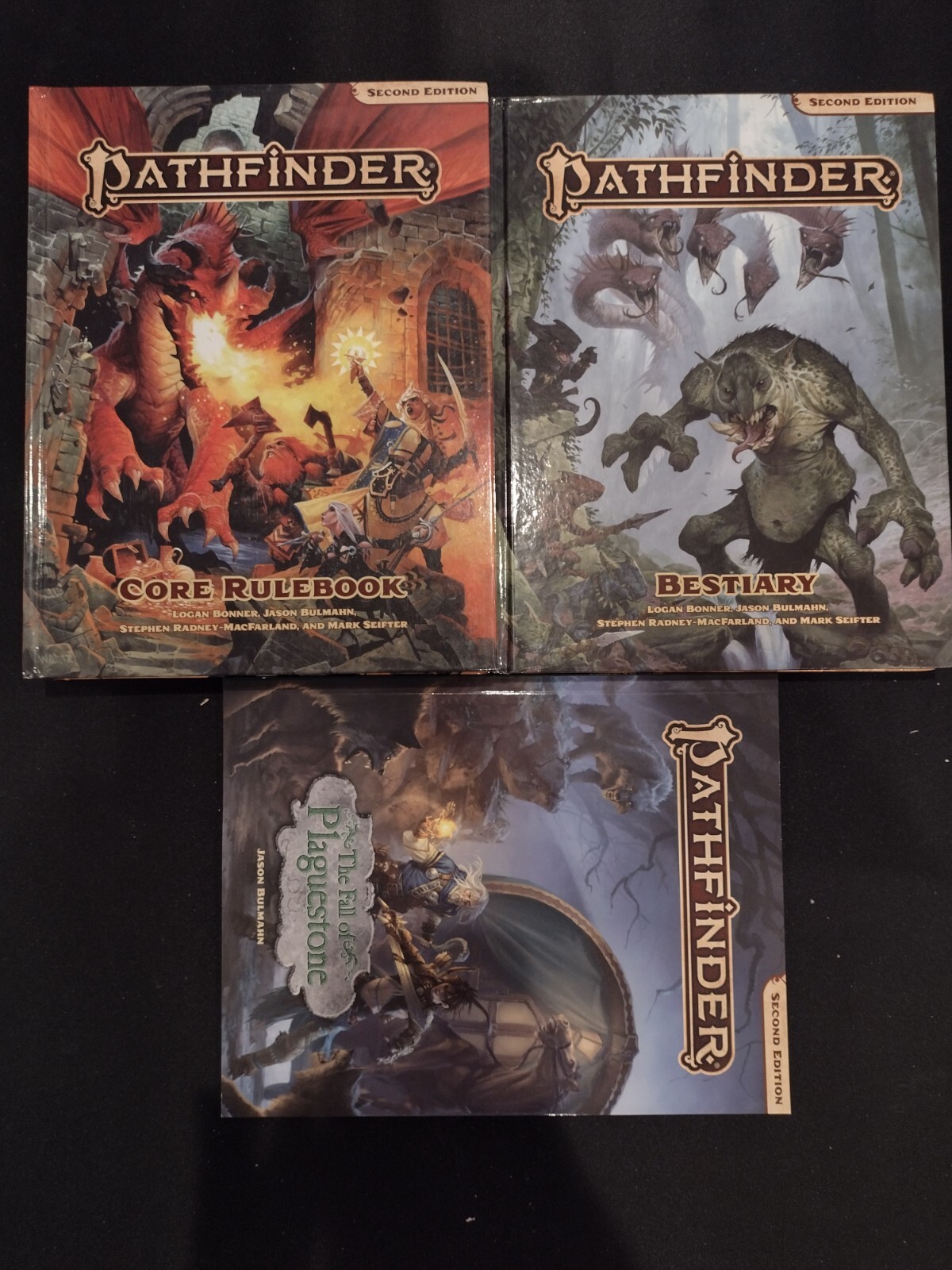 Pathfinder core hard cover rule book and Bestiary with fall of ...