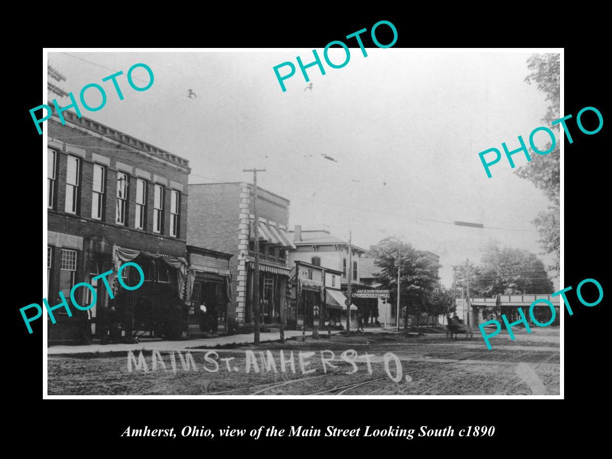 OLD LARGE HISTORIC PHOTO OF AMHERST OHIO VIEW OF THE MAIN STREET c1890 ...