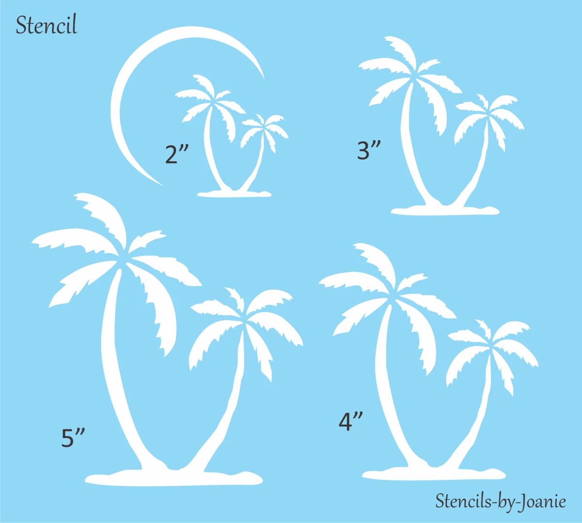 Palm Tree Stencil Outline