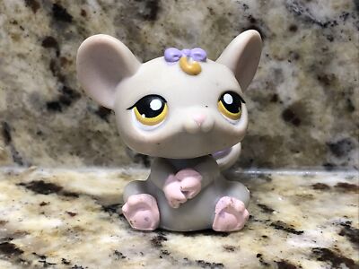 Littlest Pet Shop LPS #116 Rat With Yellow Eyes And Purple Bow | eBay