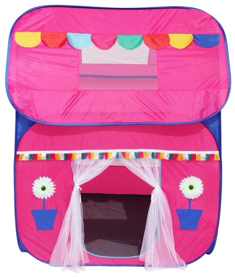 Foldable Pop Up Hut Type Tent House For Kids Toys Play Pink US | eBay