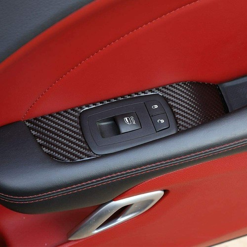 Carbon Fiber Window Lift control Button Cover Trim for Dodge Challenger ...