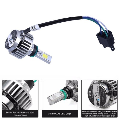 Waterproof H4 Motorcycle LED Headlight: 360° Hi/Lo Beam for Bright ...
