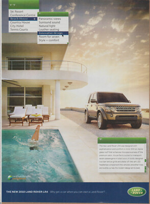 2010 Land Rover LR4 - Girl Swimming Pool Dive Beach House - Print Ad ...