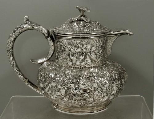 Kirk Silver Coffee Pot c1880 HAND DECORATED | eBay