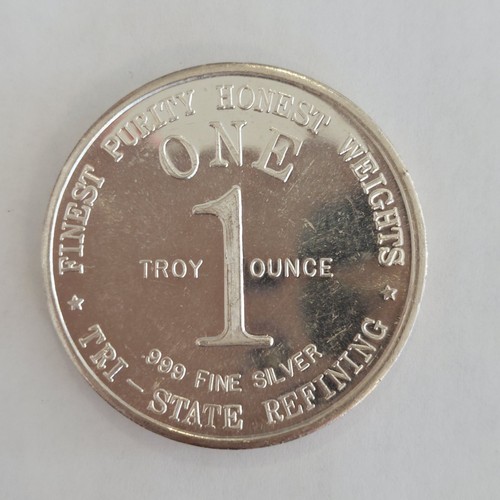 Vintage 1 Oz 999 Silver Tri-State Refining God Bless America Eagle Art ...