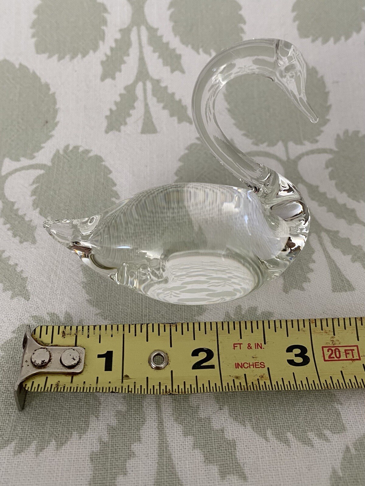 Vintage David C Beaubien DCB 1984 Clear Glass Swan Art Figurine ...
