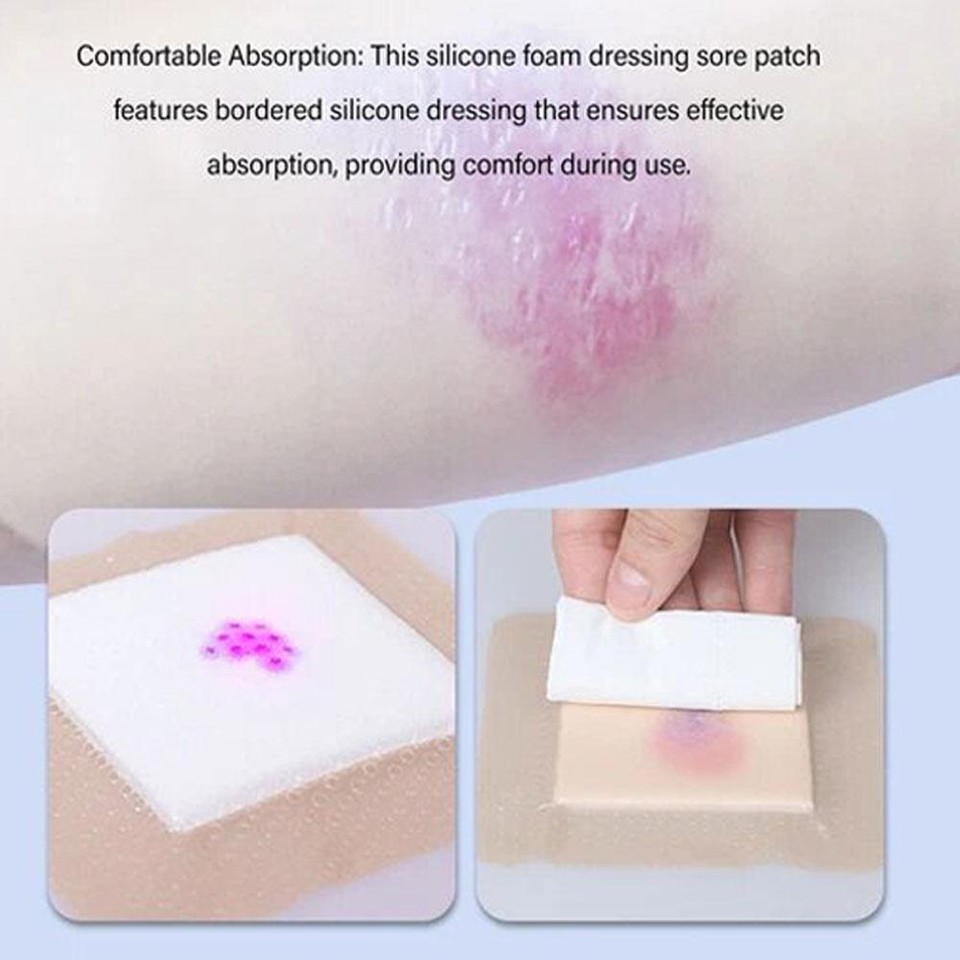 Border Silicone Foam Dressing Anti Bedsore Pressure Sore Patch Sterile ...