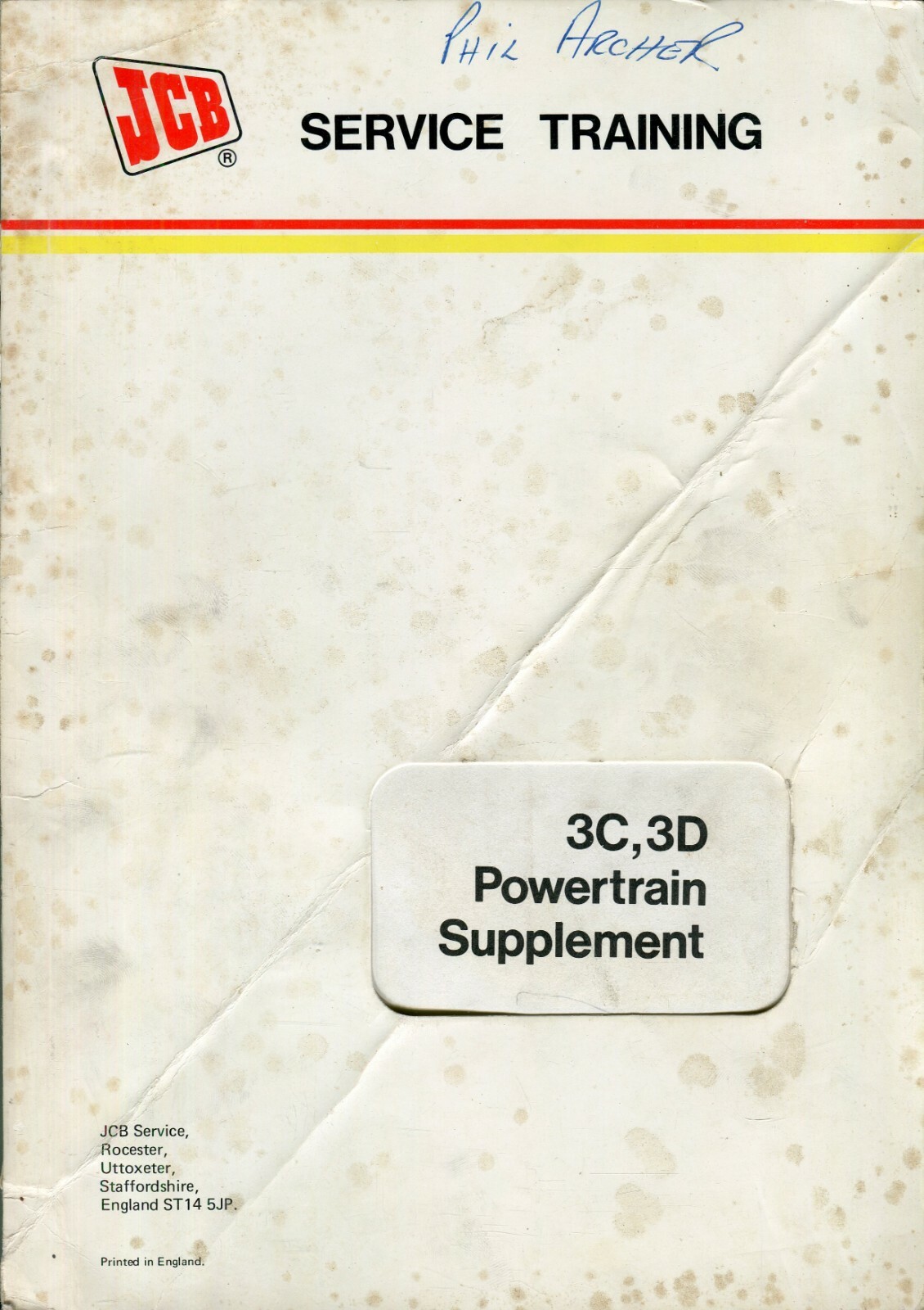 JCB 3C 3D Powertrain Supplement service training book | eBay